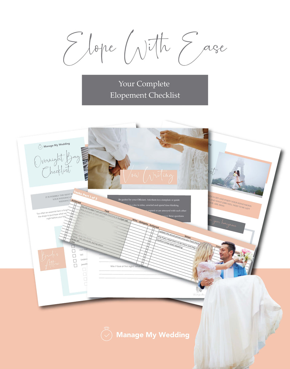 Elope With Ease | Your Complete Elopement Checklist – Manage My Wedding